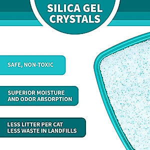 Litter Pearls Crystal Cat Litter with Odorbond- Superior Odor Control, Soft-On-Paws, Low Dust, 7lb, Micro Fresh, White, Clear and Blue Crystals