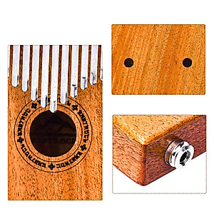 EASTROCK 17 Key Electric Kalimba Thumb Piano Built-in Pickup Professional Electric Kalimba Finger Piano for Kid Adults Beginners Professional (Mahogany Hand Rest EQ)
