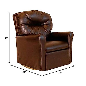Dozydotes Contemporary Brown Leather Like Rocker Recliner