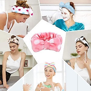 LADES Teen Girls Fuzzy Facial Headband - Skincare Hair Band Terry Cloth Headbands Spa Headband for Party, Face Wash Headbands for Women Washing Face