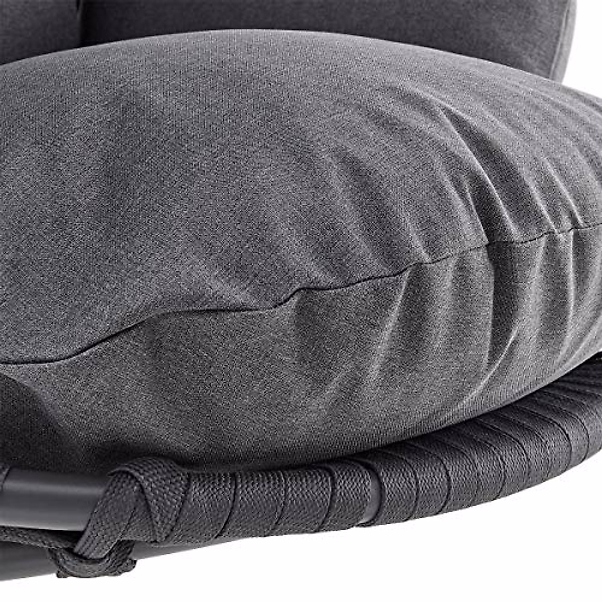 Barton Deluxe Hanging Chair Grey w/Canopy Sun Shade Deep Cushion Lounge Seating Outdoor Indoor Patio Bedroom Hanging Swinging