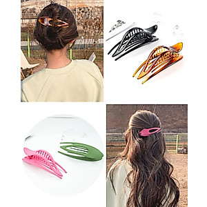 6 Pcs Thick Hair Clips Set for Women & Girls: 5" Large Side Slides, Strong Hold No Slip Grip, Flat Curved Claw Clamps, Duckbill Clamps for Long Hair