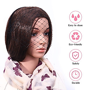 Lurrose Headband with Black Veil Hair Hoop Headband Simple Elegant Mesh Headdress for Woman Girl (Black)