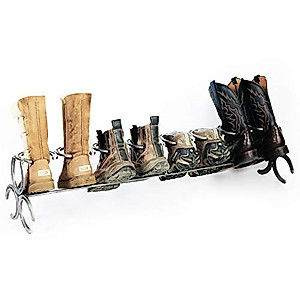 Rustic Horseshoe Boot Rack - 1 Pair, 2 Pairs, 3 Pairs, and 4 Pairs - The Heritage Forge