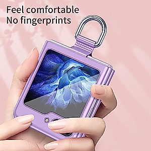 YJZSKRXFAK Case for Samsung Galaxy Z Flip5 5G 2023, Ultra Thin Slim Fit Smooth Cover Protective Case with Ring Holder Cover Case for Galaxy Z Flip 5-Royal Blue