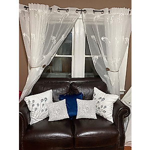 Hand Beaded Decorative Pillow Cover -16x16 Inch - Silver, Handwoven Pillow, Handmade by Skilled Artisans, A Beautiful and Elegant Accessory to Dress up Your Couch, Sofa and Bed - Only Cover - 2 Pack