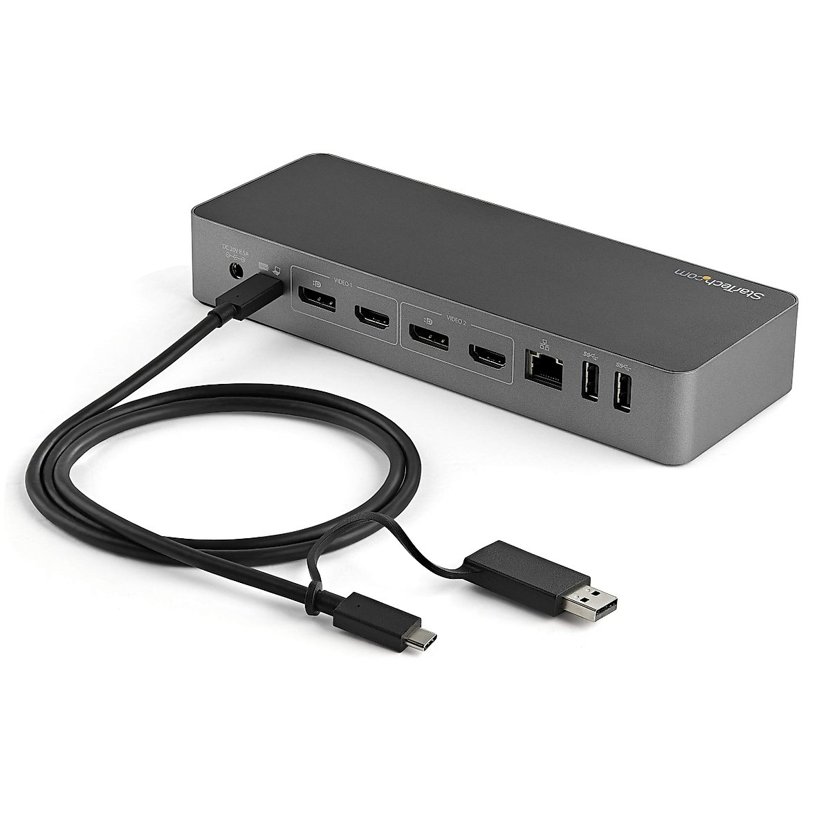 StarTech.com 3ft (1m) USB-C Cable with USB-A Adapter Dongle - Hybrid 2-in-1 USB C Cable w/USB-A - USB-C to USB-C (10Gbps/100W PD), USB-A to USB-C (5Gbps) - Ideal for Hybrid Docking Station (USBCCADP)