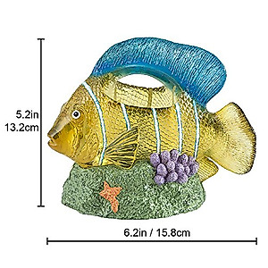 Allure Home Creation Under The Sea Fish 4-Piece Bathroom Accessory Set-Resin Lotion Dispenser, Toothbrush Holder, Soap Dish and Plastic Wastebasket