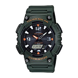 Casio Men's Solar Powered Japanese Quartz Watch with Resin Strap Green (Model: AQS810W-3AV)