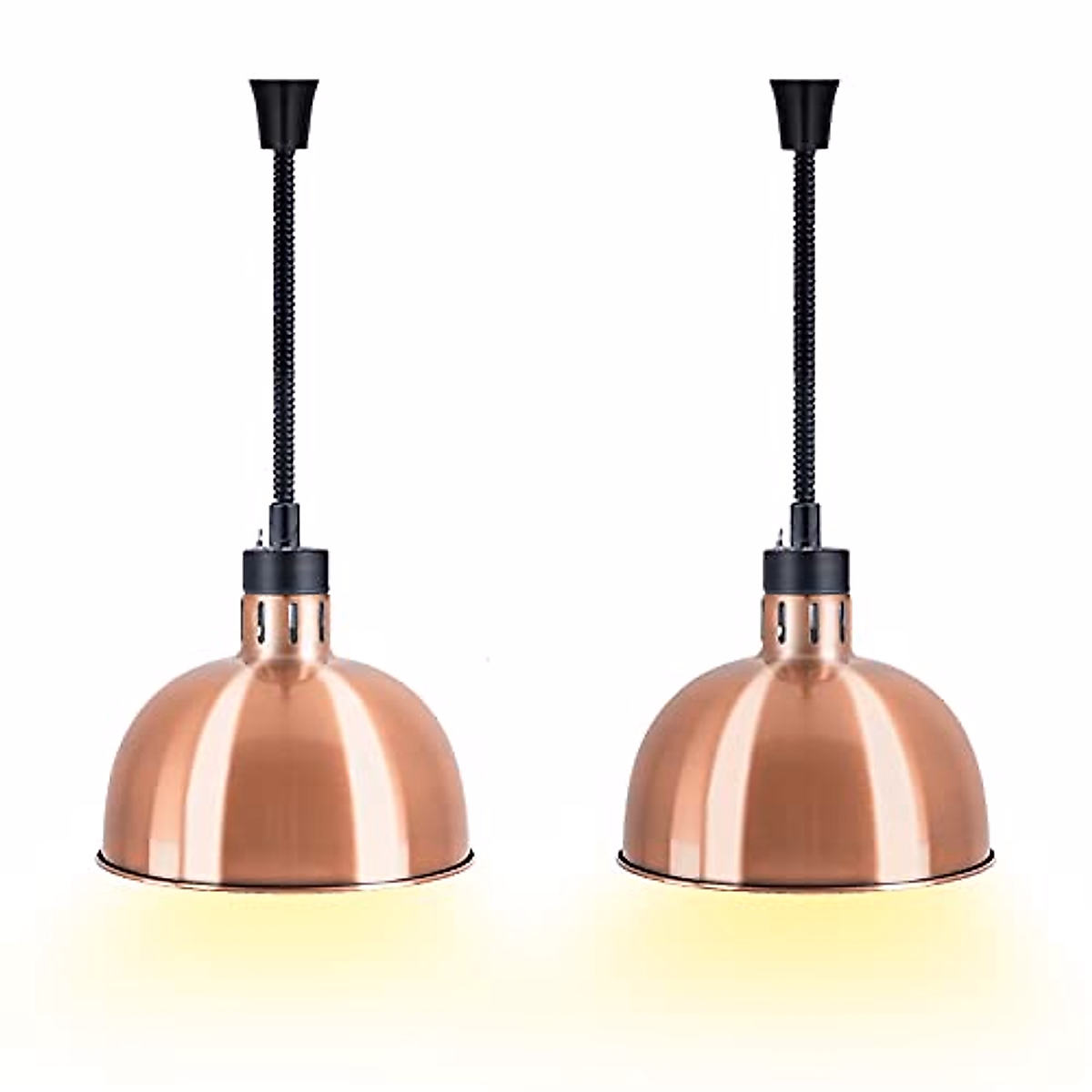 YMJOINMX Food Heat Lamp 2 Pack Food Warmer Lamp with Bulb Food Heating Lamp Commercial Food Service Heat Lamp 110v