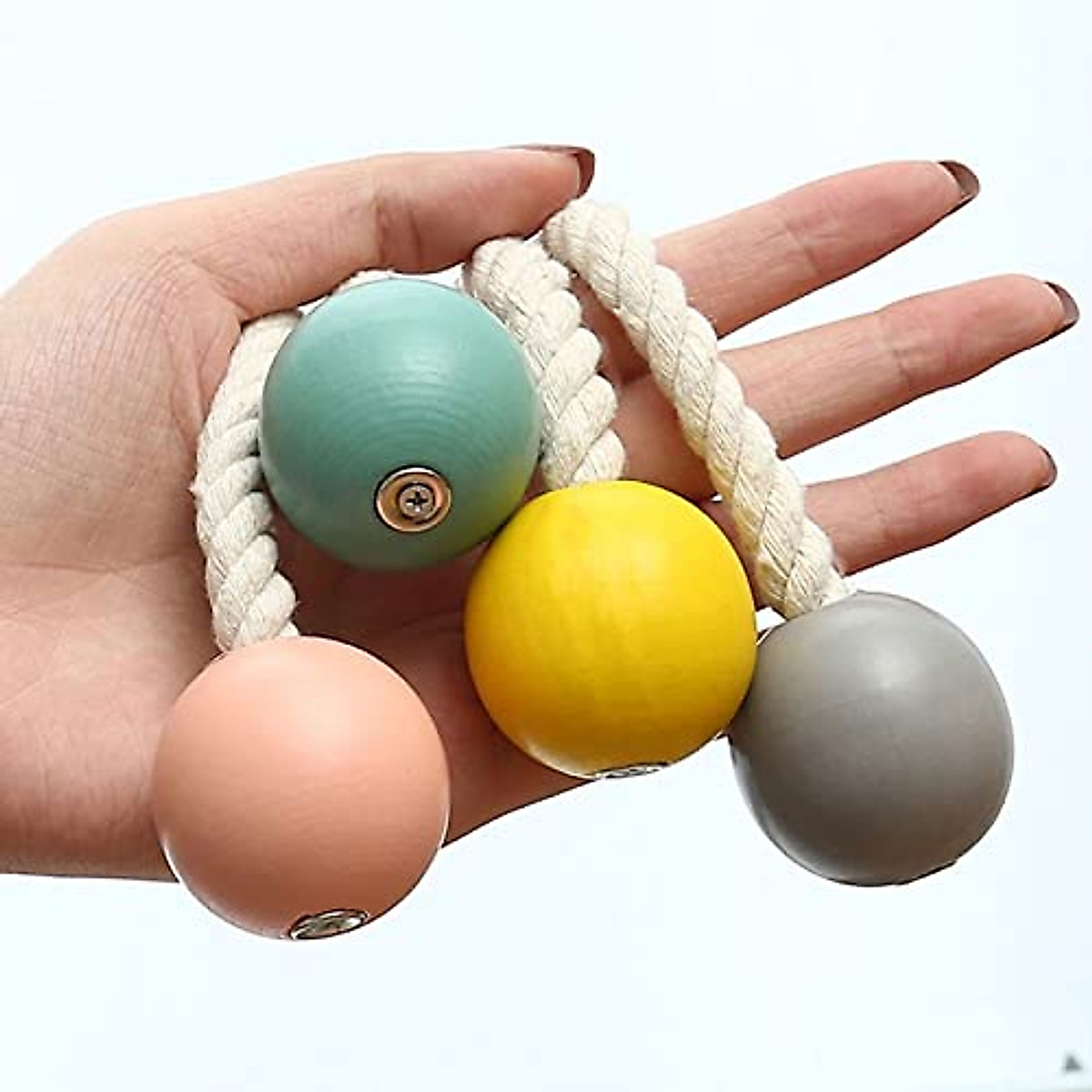 BAMFY 2 Pcs Magnetic Curtain Tiebacks Handmade Rope Holdback Curtain Tie Backs for Living Room, Kitchen, Dining Room, Outdoor, Bedroom, Bathroom (Color : B)