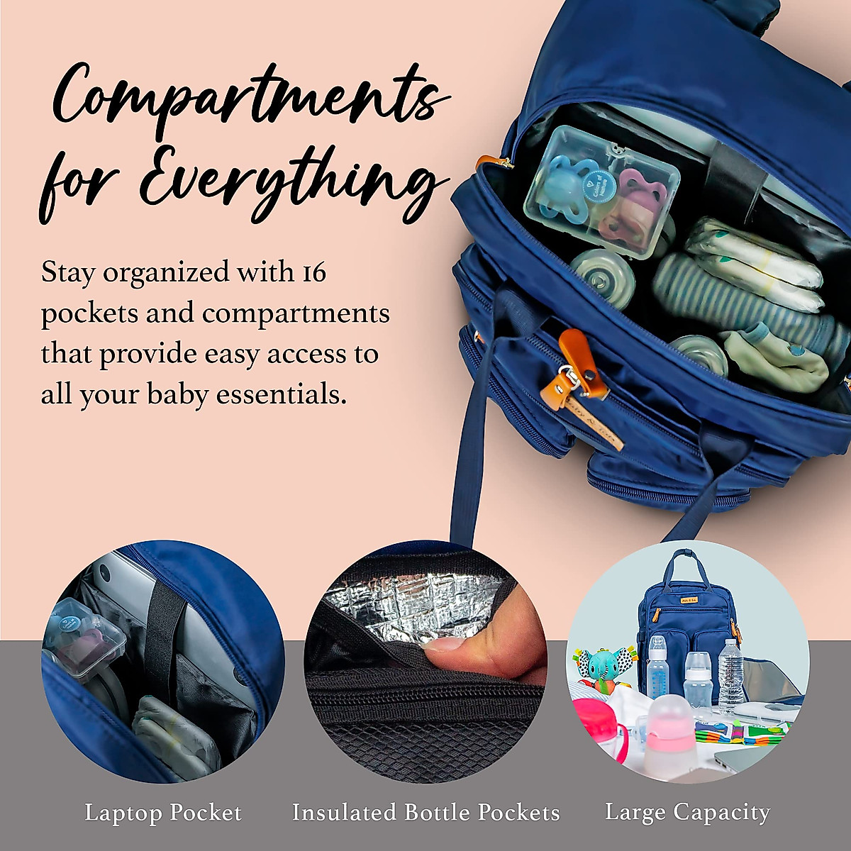 Baby n Tots | Sport Travel Diaper Bag Backpack | Multifunctional Completely Waterproof | Baby Registry Gift