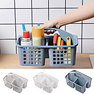 Generic 1PCS Portable Shower Basket,Hollow Out Storage Basket Plastic Storage Box Divided Storage Organizer for Bathroom(blue), AM0XEB0JXA7US