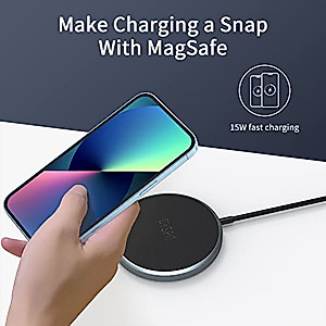 Magnetic Wireless Charger, CYSPO 15W Fast Wireless Charging Pad for iPhone 14 Pro Max/14 Plus/14 Pro/14/13 Pro Max/13 Pro/13/13 Mini/12 Pro Max/12 Pro/12/12 Mini, Mag-Safe Charger, Aluminum