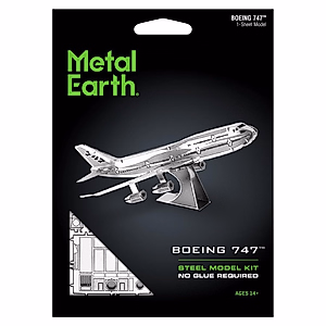 Fascinations Metal Earth Boeing 747 Airplane 3D Metal Model Kit