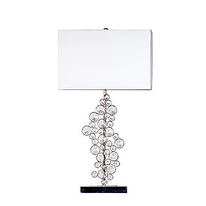 Elegant Designs LT1027-CHR Prismatic Crystal Sequin and Chrome Table Lamp