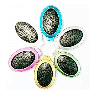 Balancy Oval Travel Hair Brush with Mirror Folding Pocket Hair Brush Mini Travel Comb with Makeup Mirror (6 pcs)