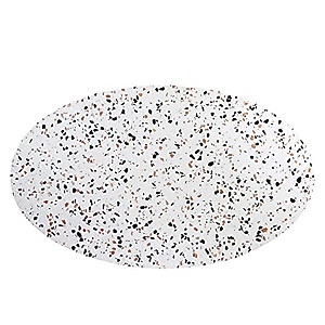 Modway Zinque Oval 60" Terrazzo Dining Table in Gold White
