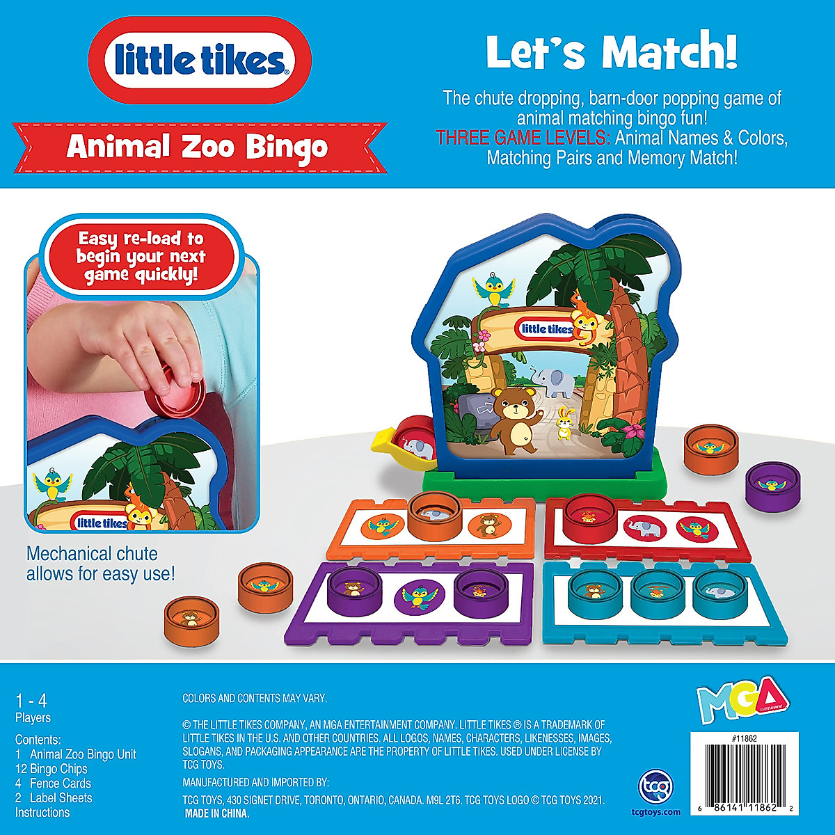 Little Tikes Animal Zoo Bingo Multi-Player Kids Game, Multicolor