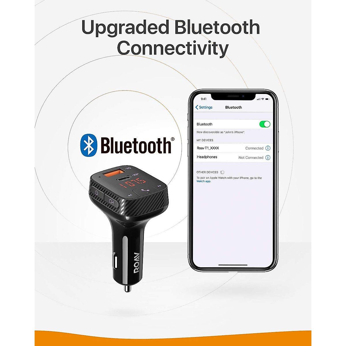 Anker Roav Bluetooth Car Adapter and Charger, Power IQ 3.0 Type C PD, FM Transmitter for Car, Wireless Calling with 5.0, Noise Cancellation -T2