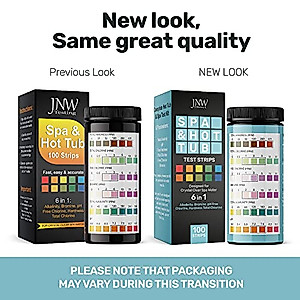 Hot Tub Test Strips - 6in1 Quick & Accurate Spa Test Strips for Hot Tubs - 100 Water Test Strips, Hot Tub Water Test Kit with E-Book - Test Chlorine, Bromine, pH, Hardness, Alkalinity - JNW Direct