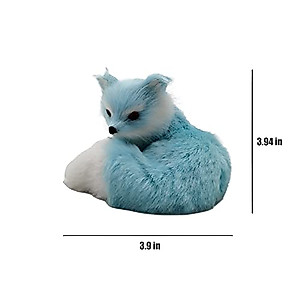 DZYUZK-Fox Toy Children's Simulation Blue Fox Cute Realistic Plush Doll Blue Fox Plush Toy