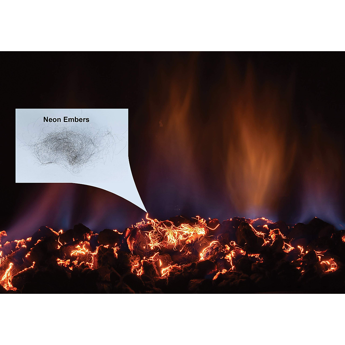 Enhance a Fire! 1 Gram Pack Neon Embers, Glowing Metallic Threads for Vented Gas Fireplaces & Log Sets| Made in USA!