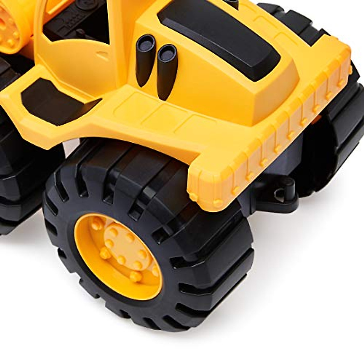 Amazon Basics Toy Construction Vehicle Set, Dump Truck and Bulldozer, Indoor/Outdoor, 10-Inch, Pack of 2, Yellow, 10.25" x 12" x 5.75"