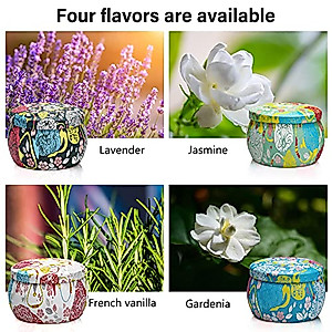Scented Candles Gift Set, 120 Hour Long Lasting Aromatherapy Candle, Soy Candles, Candle Gift Set for Bath,4 Pack 4.4 oz, Candle for Scented, Lavender, Rosemary, Freesia, Orange Blossom