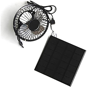 Solar Panel Fan, 5W USB Powered Mini Portable Outdoor Cooling Fan Free Energy for Home Chicken House RV Car Gazebo Ventilation System