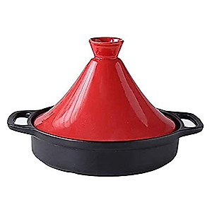 Easy Clean Moroccan Enameled eramic Tagine Pot With 2 Handle And Lid Different Cooking Styles For Home Kitchen 22.5.29