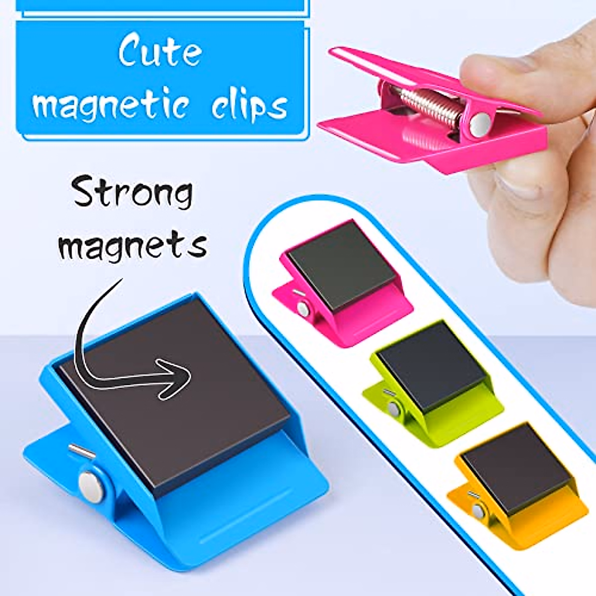 12 Pack Magnetic Clips Heavy Duty, Refrigerator Magnets Clip, Fridge Magnet Clips, Strong Fridge Magnets, Clips Magnets for Fridge, Whiteboard