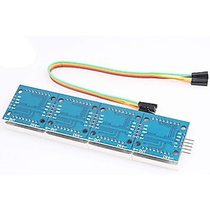 NOYITO MAX7219 Dot Matrix Module 4 in 1 Display Module Blue Red Green Three Colors with 5Pin Wire - Upgrade (Blue)