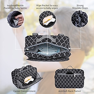 Small Diaper Bag, Mini Stroller Organizer Accessory with Wipe Pockets Caddy Parent Console with Hook Fit All Strollers, Black