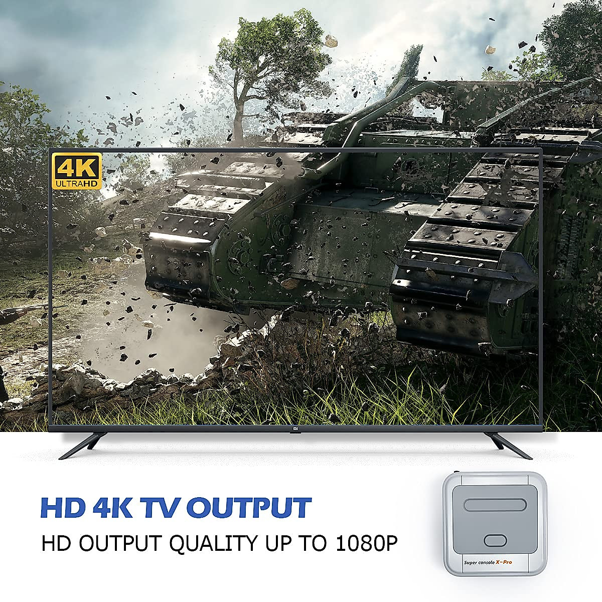 Kinhank Retro Game Console, Super Console X Pro Game System Built-In 41,000+ Video Games, Game Emulator Console With 50+ Emulators, Support 4k HD/AV Output(128G), LAN/WIFI, 2 Gamepads, Best Gifts