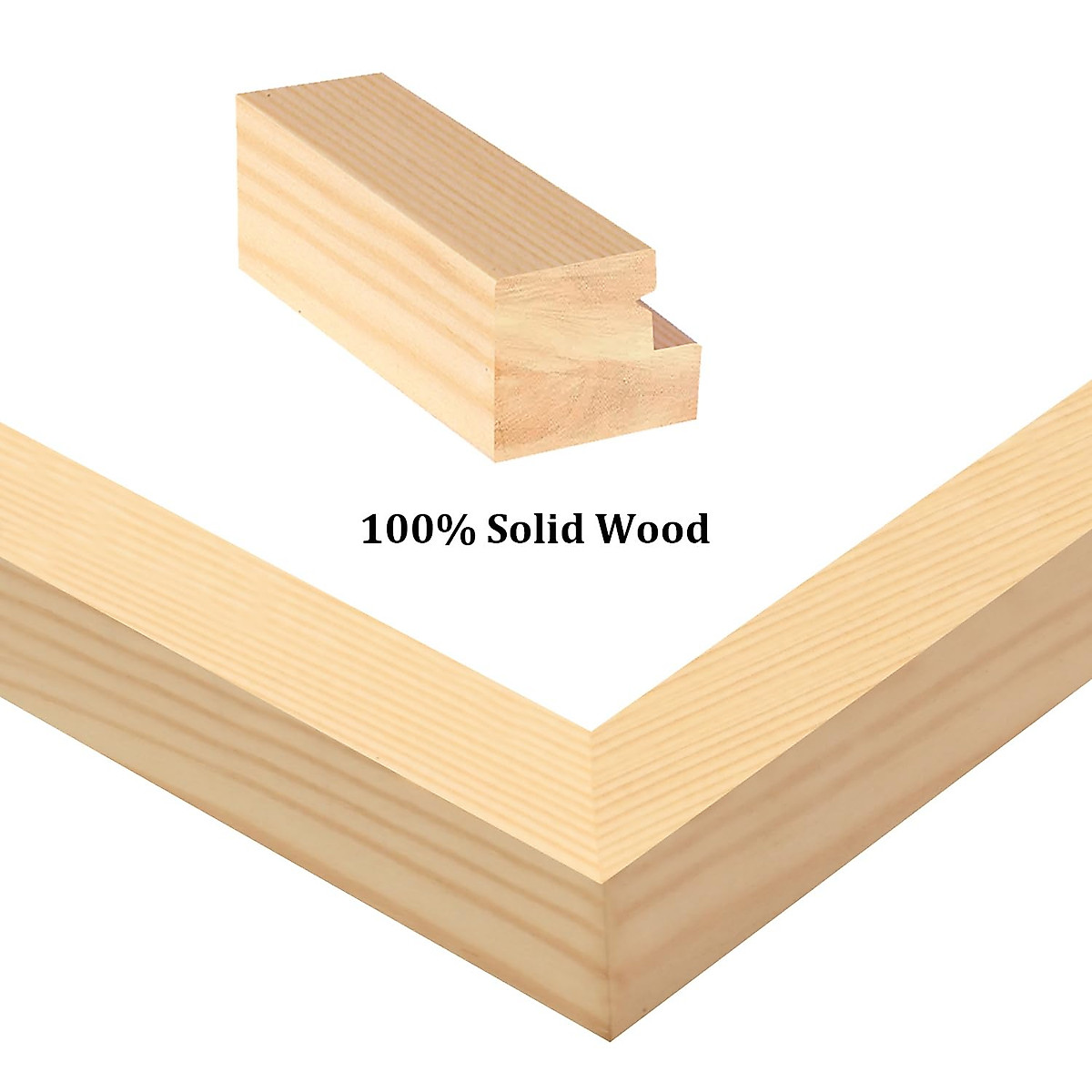 Egofine 16x20 Poster Frame Solid Wood Frame with Plexiglass Matted for 11x14/12x16 for Wall Mounting Hanging Picture Frame Vertically or Horizontally, Natural Wood