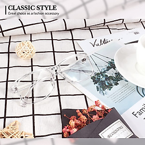 GQUEEN Fake Clear Lens Glasses Non Prescription Glasses Eyeglasses Rectangular Transparent Frame