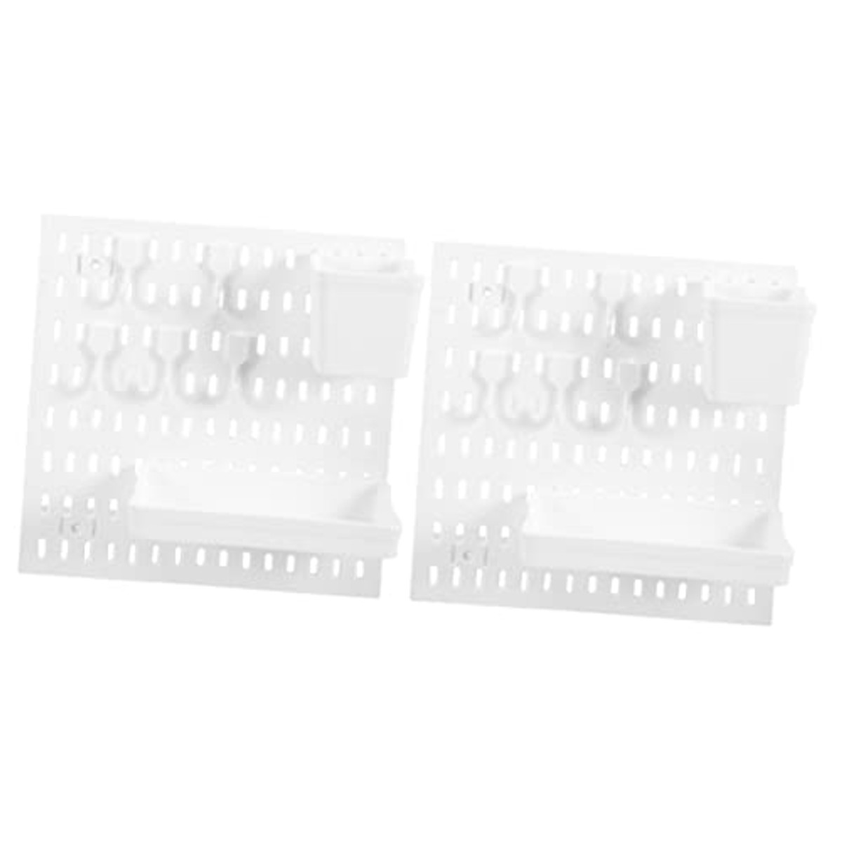 Veemoon 2 Sets Peg Board Rack Pegboard Shelves Pegboard Wall Entryway Mail Organizer Wall Display Pegboard Plastic Stand Pegboard Storage Rack White Office Combination No Punching