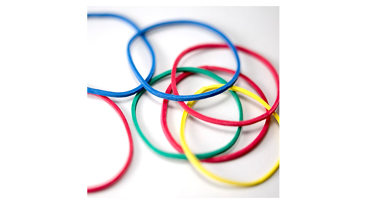 Officemate Assorted Rubber Bands - Sizes & Colors, 4 oz Bag