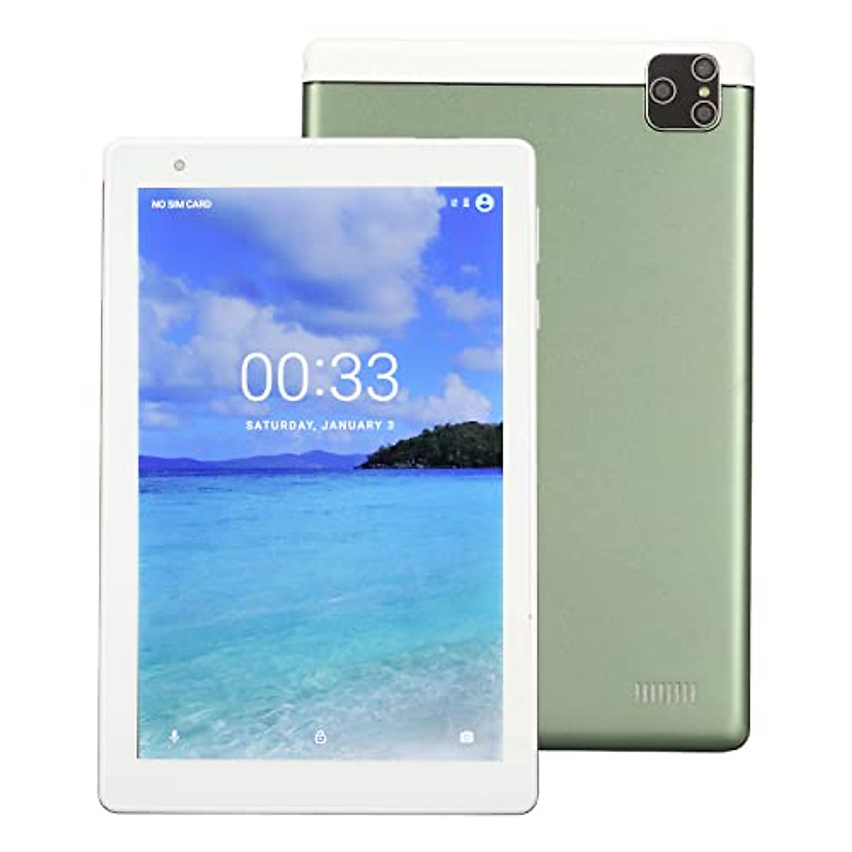 8.1 Inch Tablet, Android 10 2.4/5Ghz WiFi Tablet PC, 4+64GB, MTK6592 CPU, 720x1280 Resolution, with 3 Card Slots, Green, for Entertainment