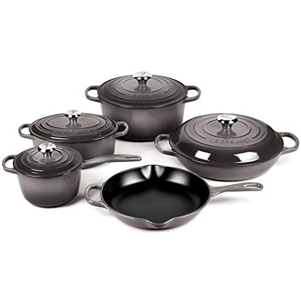 Le Creuset Signature Cast Iron Cookware Set - 9 Piece (Oyster)