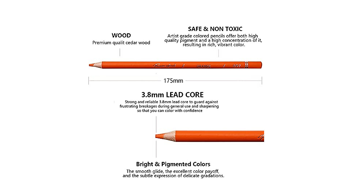 RAAM REFINED 180 Colored Pencils for Artists & Hobbyists
