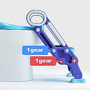 Potty Training Toilet Seat with Step Stool Ladder for Boys and Girls Baby Toddler Kid Children Toilet Training Seat Chair with Handles Padded Seat Non-Slip Wide Step(Blue Violet Upgrade)