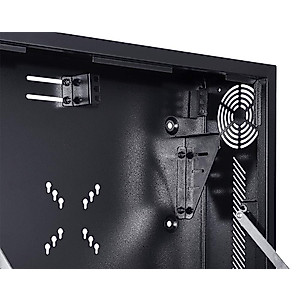 Kenuco Heavy Duty 16 Gauge Steel DVR Security Lockbox with Fan and Swing Open Top (24'' x 21'' x 8'' Black)