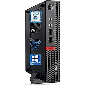 Lenovo ThinkCentre M910Q Tiny Desktop Computer, Intel Core i7-6700T Upto 3.6GHz, 8GB RAM, 256GB NVMe SSD, 4K 3-Monitor Support DisplayPort, HDMI, AC Wi-Fi, Bluetooth - Windows 10 Pro (Renewed)