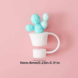 1Pcs Cactus Strawberry Straw Tips Cover Straw Covers Cap for Reusable Straws Straw Protector Potted Plants Style