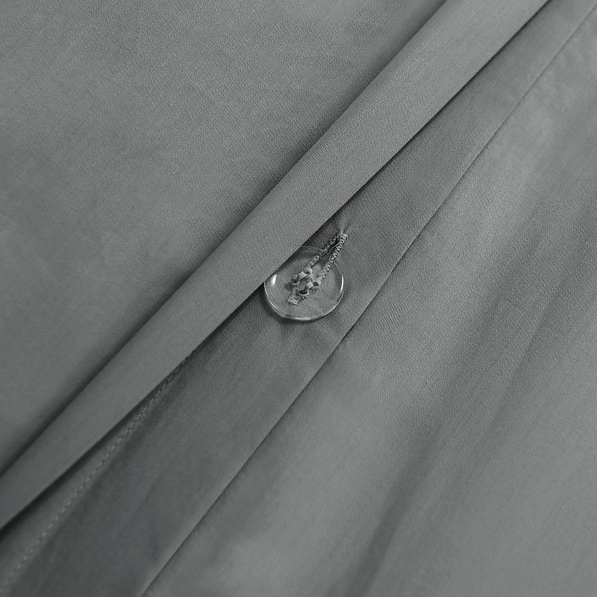 SUBRTEX Duvet Cover Set Full/Queen Cotton Tencel Lyocell Comforter Cover Set 3 Pieces Silky Soft Cooling Bedding Set -1 Duvet Cover with Snap Buttons and 2 Pillow Covers Grey