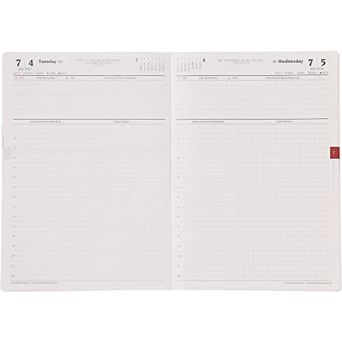 Franklin Planner Organizer, One Page Per Day, PVC, Burgundy, April 2023, A5 85471