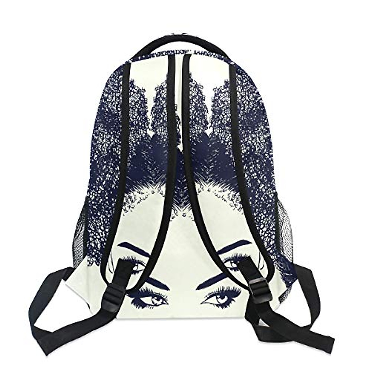 ALAZA African American Woman With Curly Hair Large Backpack Personalized Laptop iPad Tablet Travel School Bag with Multiple Pockets