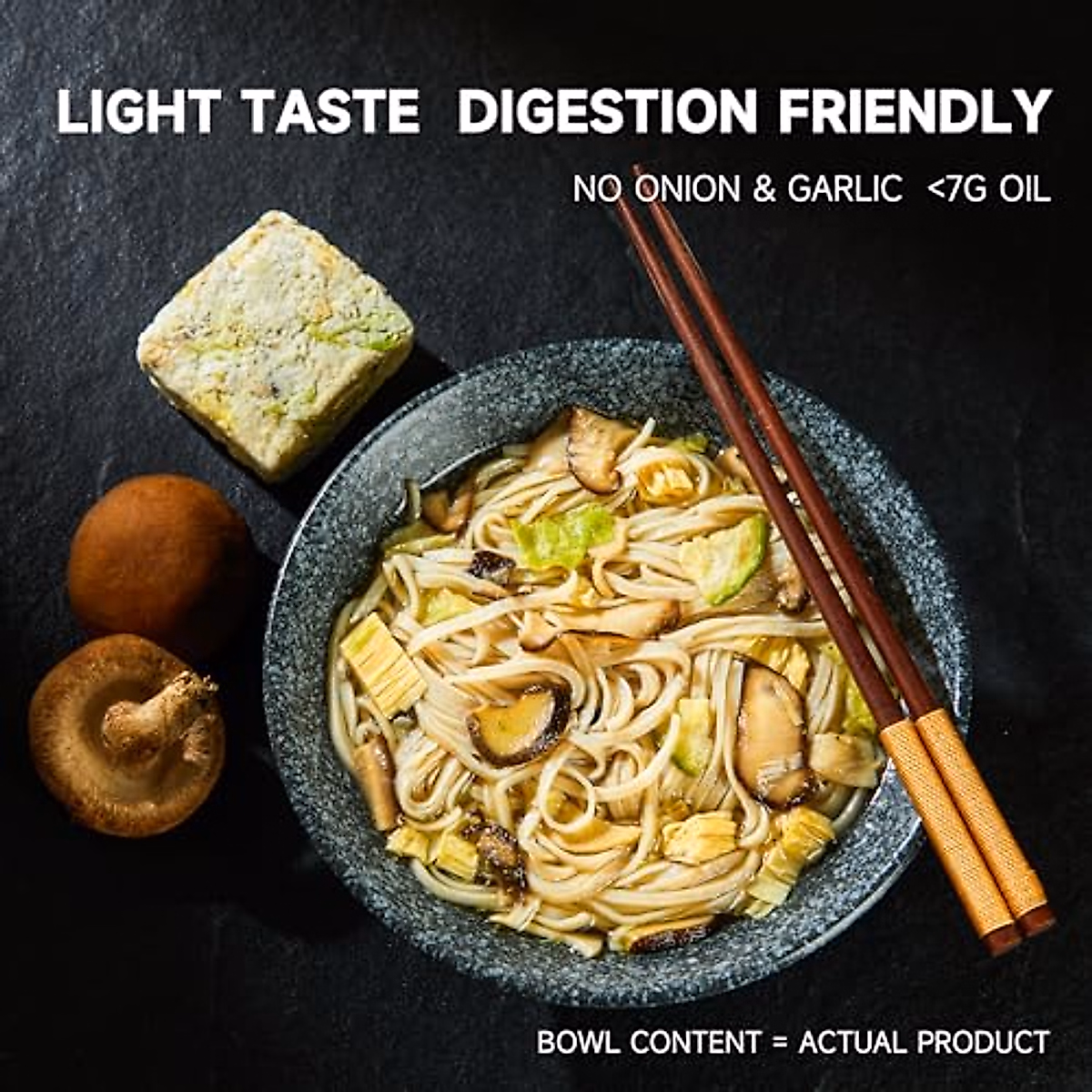 Zhuangmian Vegan Noodles, Non-Fried Ramen Noodles, Flaxseed Oil, Tomato & Mushroom Flavor, Low-Fat High-Fiber, 6-Pack (600g)